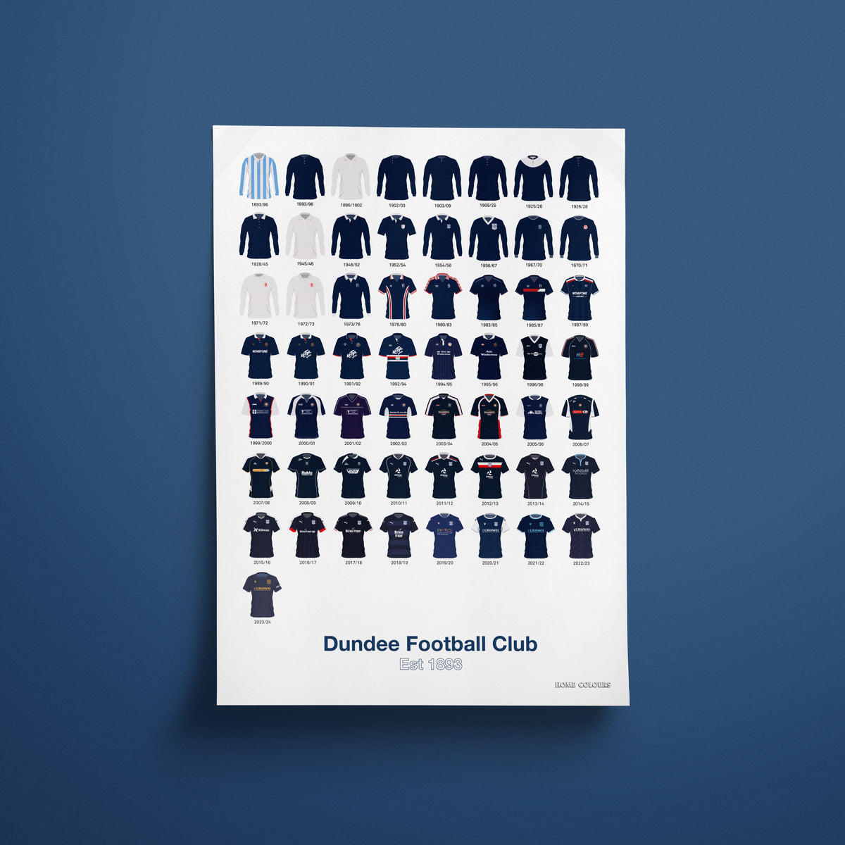 Dundee FC - Shirt History Print – Home Colours