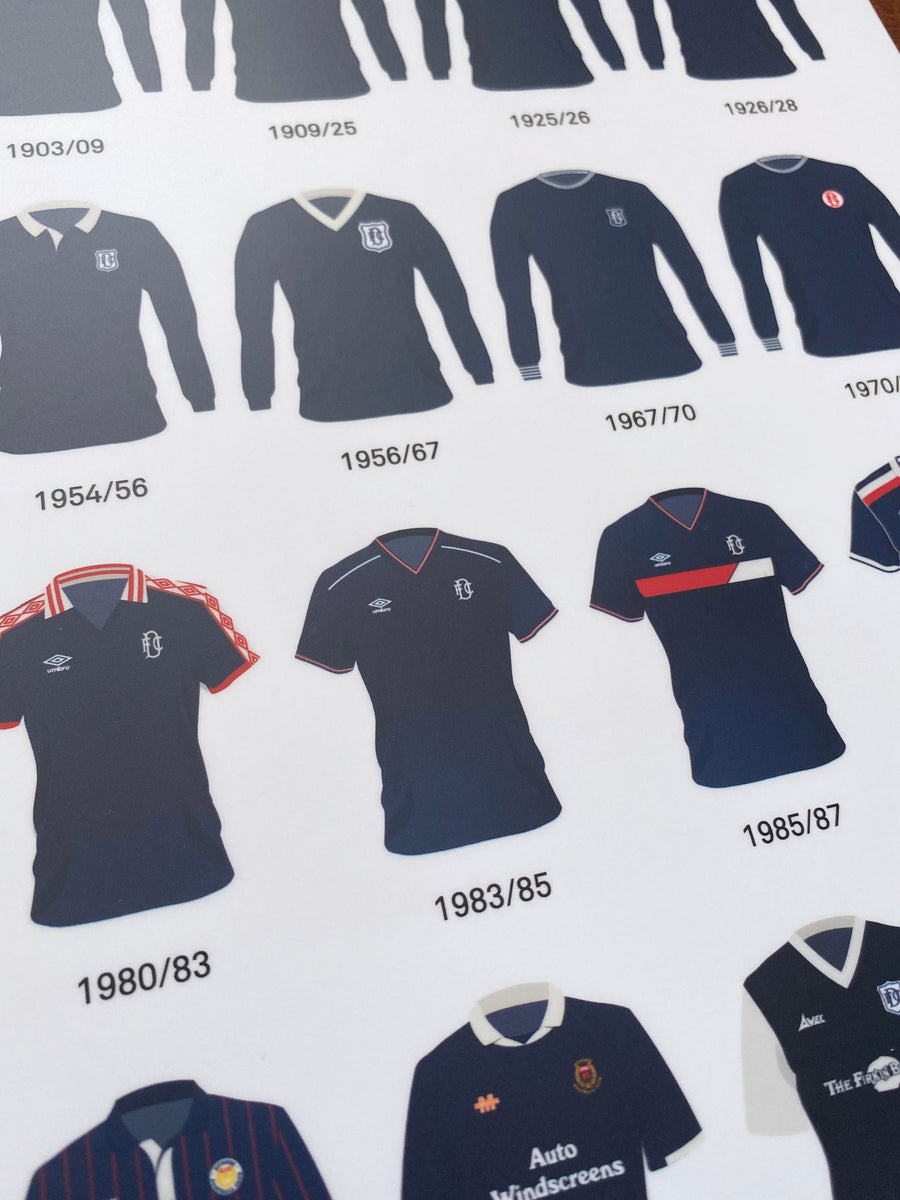 Dundee FC - Shirt History Print – Home Colours
